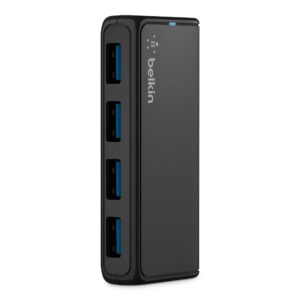 belkin usb 3.0 hub with 4 usb ports - superspeed usb charging station - usb hub 3.0 - usb adapter for iphone charger - usb splitter - usb port hub - powered usb hub with data speeds up to 5gbps