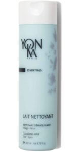 yon-ka lait nettoyant facial cleanser, gentle milk cleanser & makeup remover, daily plant based wash, moisturize and balance skins ph, all skin types, paraben-free