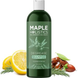 clarifying shampoo for build up and oily hair - deep cleansing shampoo with rosemary - refreshing lemon for greasy hair & jojoba oil for scalp cleanser - anti residue shampoo for healthy scalp - 8 oz