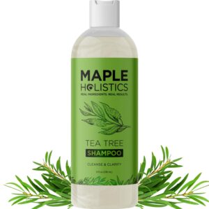 clarifying shampoo for build up & oily hair - tea tree shampoo for men and women with rosemary essential oil for oily hair and scalp - color safe vegan sulfate silicone & paraben free (8 fl oz)