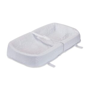 l.a. baby 4 sided changing pad size: 30" white polyester quilted waterproof fits most changers dressers newborn and up