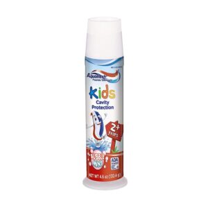 aqua fresh kids pmp size z kids pump toothpaste, bubble mint, 4.6 ounce