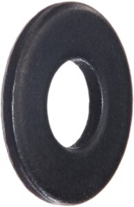 small parts 10wsaebpk steel flat washer, black oxide finish, asme b18.22.1, no. 10 screw size, 7/32" id, 1/2" od, 0.049" thick (pack of 100)