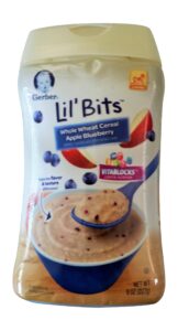 gerber lil bits whole wheat apple blueberry cereal, 8 ounce (pack of 6)