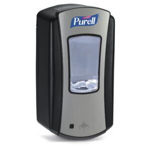 purell ltx-12 touch-free hand sanitizer dispenser, chrome/black, for 1200 ml purell ltx-12 hand sanitizer refills (pack of 1 - refills sold separately) - 1928-04