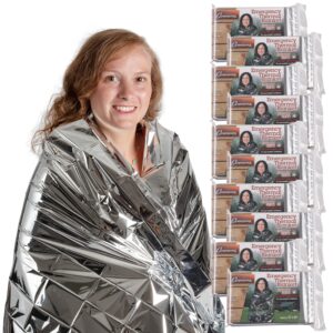 grizzly gear emergency mylar thermal blankets (10 pack) survival kit camping space blanket - perfect for hiking, outdoors, marathon runs or first aid set- bug out bag essential - keep heat insulated