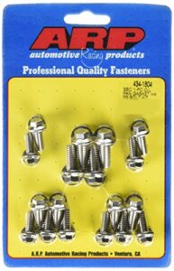 arp 434-1804 stainless steel oil pan bolt kit for small block chevy