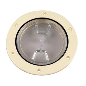 beckson 4" clear center screw out dek plate (beige)