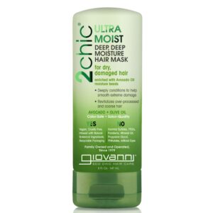 giovanni ultra-moist deep, deep moisture hair mask - avocado & olive oil, creamy hydration formula, enriched with aloe vera, shea butter, botanical extracts, no parabens, color safe - 5 oz