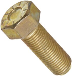 steel hex bolt, grade 9, zinc yellow-chromate plated finish, hex head, external hex drive, 3/4" length, fully threaded, 5/16"-18 threads, made in us (pack of 25)