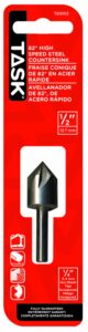 task t60012 high speed steel countersink, 82-degree chamfer angle, 1/2-inch diameter