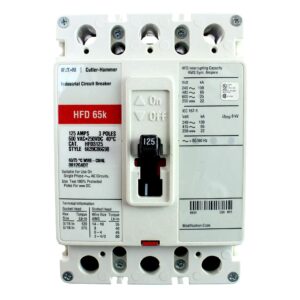 cutler hammer eaton hfd3125 industrial circuit breaker 125a 600v 3-pole