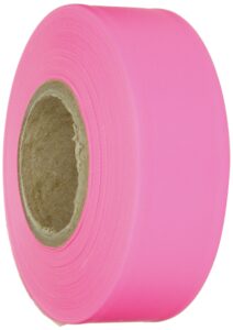 brady fluorescent pink flagging tape for boundaries and hazardous areas - non-adhesive tape, 1.188" width, 150' length (pack of 1) - 58354,fluorescent pink