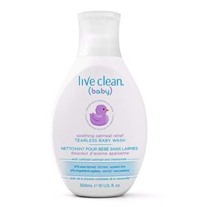 live clean baby soothing oatmeal relief tearless wash, 10 oz.