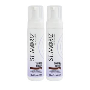 st moriz instant self tanning mousse in dark tone - all skin types - 2 x 200 ml