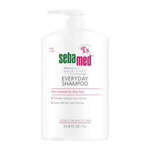 seba med everyday shampoo for all hair types and sensitive scalp 33.8 fl. oz (1l) hypoallergenic dermatologist recommended ph 5.5 soap and alkali free