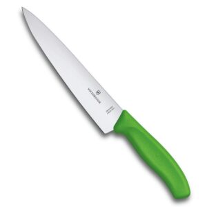 victorinox 6.8006.19l4b swiss classic carving knife for carving, slicing and dicing meats, vegetables or fruits straight blade in green, 7.5 inches