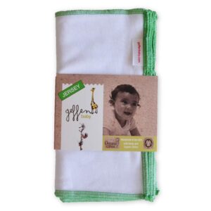 geffen baby reusable baby wipes jersey (10 pack) | ultra soft washable wipes for new parents | versatile for bottoms, faces & more