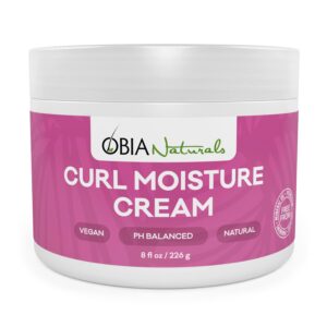 obia naturals curl moisture cream, light-weight leave-in conditioner, 8oz