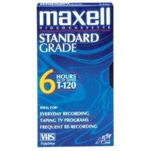 maxell t120gx/5pk vhs cassette standard grade t-120, 6 hour 5-pack