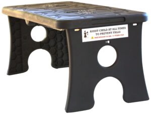 tip pee toe portable folding child step stool, black