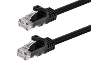 monoprice - 109797 flexboot cat6 ethernet patch cable - network internet cord - rj45, stranded, 550mhz, utp, pure bare copper wire, 24awg, 3ft, black