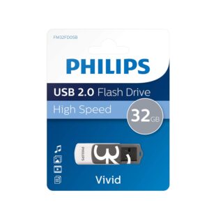 philips vivid usb flash drive 32 gb, 2.0 - grey