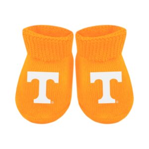 university of tennessee power t newborn baby bootie sock, tennessee orange, newborn