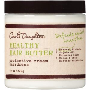 carol’s daughter healthy hair butter protective cream hairdress curl cream with 7 essential oils shea butter and cocoa butter 8 ounce for dry hair and scalp, 8 oz