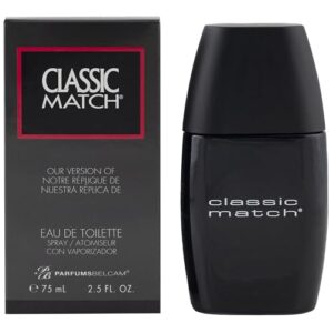 pb parfumsbelcam black classic match cm eau de toilette spray, our version of a designer edt, 75ml.