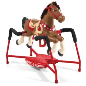 radio flyer blaze interactive riding horse, brown ride on toy