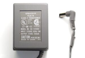 ac-dc adapter 12volts dc @ 200ma 2.5mm dc power plug positive center