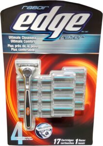 edge 4-titanium-blade razor with 17 refills