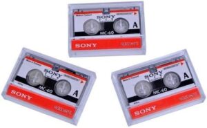 sony 60 minute blank microcassette tapes mc-60, set of 3 new