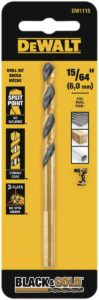 dewalt accessories dw1115 15/64" black oxide bit