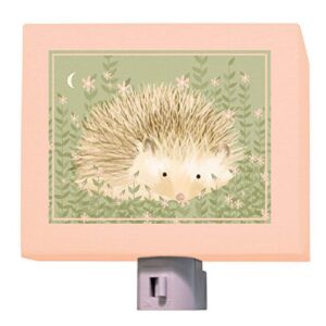 oopsy daisy holly the hedgehog night light, green/pink, 5" x 4"