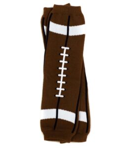 judanzy christmas and halloween baby and toddler leg warmers for girls and boys (newborn, brown football)