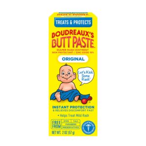 boudreaux's butt paste original diaper rash cream, ointment for baby, 2 oz tube