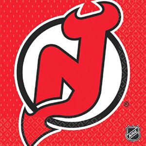 amscan 513820 new jersey devils collection luncheon napkins, 16 pcs