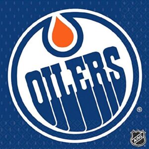 amscan 513813 edmonton oilers collection luncheon napkins, 16 pcs