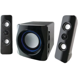 ilive bluetooth speaker system with built-in subwoofer, 7.28 x 8.86 x 7.28 inches, black (ihb23b)