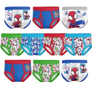 marvel boys toddler spiderman and superhero friends 100% combed cotton underwear multipacks with iron man, hulk & more, 7-pack spiderman only brief, 2-3t