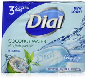 dial skin care bar soap, coconut water, 4 ounce (pack of 3)