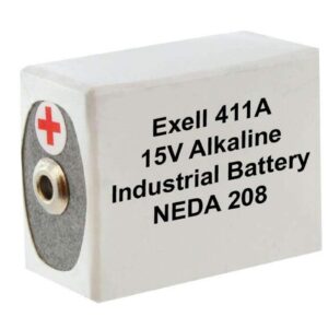 exell 411a alkaline 15v battery replaces neda 208, 10f20, blr121, 411a ansi 208 ba 331/u burgess k10 burgess u10 eveready 10f20 eveready b121 eveready blr121 mallory m121 neda 208 rca vs082