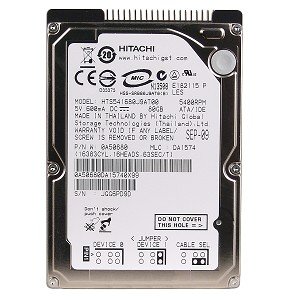 refurbished- 80gb ide hitachi travelstar 5k160 5400rpm 8mb 9.5mm hts541680j9at00