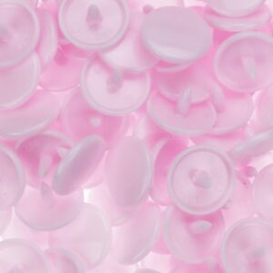 100 glossy pale pink (b21) round kam plastic resin snaps craft baby bib cloth diaper