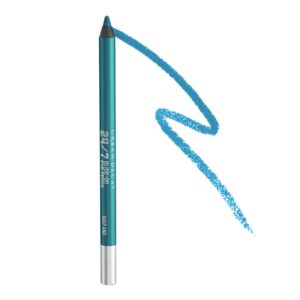 urban decay 24/7 glide-on waterproof eyeliner pencil (deep end - teal blue shimmer), smudge-proof, transfer-proof, long-lasting colored eye liners, hydrating vitamin e, cruelty-free - 0.04 oz