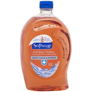 softsoap antibacterial crisp clean hand soap refill, 56 ounce