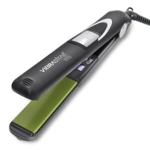 vibrastrait pro vibrating ceramic tourmaline ionic flat iron, 1-inch - fast, frizz-free ceramic hair straightener with easy, gentle glide for waves, curls, smooth hair - professional styling tools