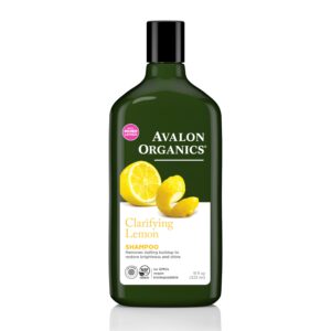 avalon organics clarifying lemon shampoo, removes buildup to restore brightness and shine, 11 fluid ounces